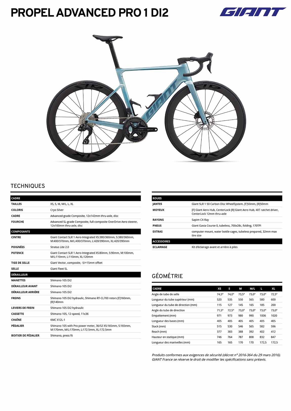 GIANT Propel Advanced Pro 1 Di2 2027 - VELOSEINE